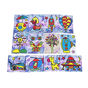 Berry President Sand Painting Cards Art Kids Coloring DIY Paper Craft Kit with 12 Bottles Colored Sand for 4 5 6 7 Year Old Children Kids (12 Bottles, Green)