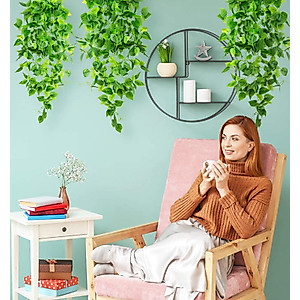 Ouddy 4Pcs Artificial Hanging Plants 3.6ft Fake Ivy Vines, Fake Hanging Plants Artificial Plants for Kitchen Garden Wedding Indoor Outdoor Decoration