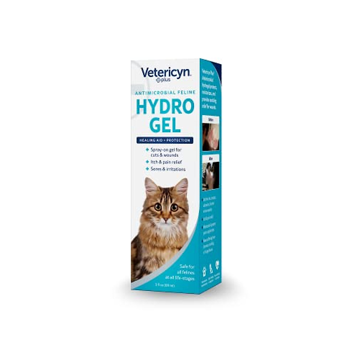Vetericyn Plus Cat Wound Care Hydrogel Spray | Feline Healing Aid and Wound Protectant, Sprayable Gel to Relieve Cat Itchy Skin. 3 ounces