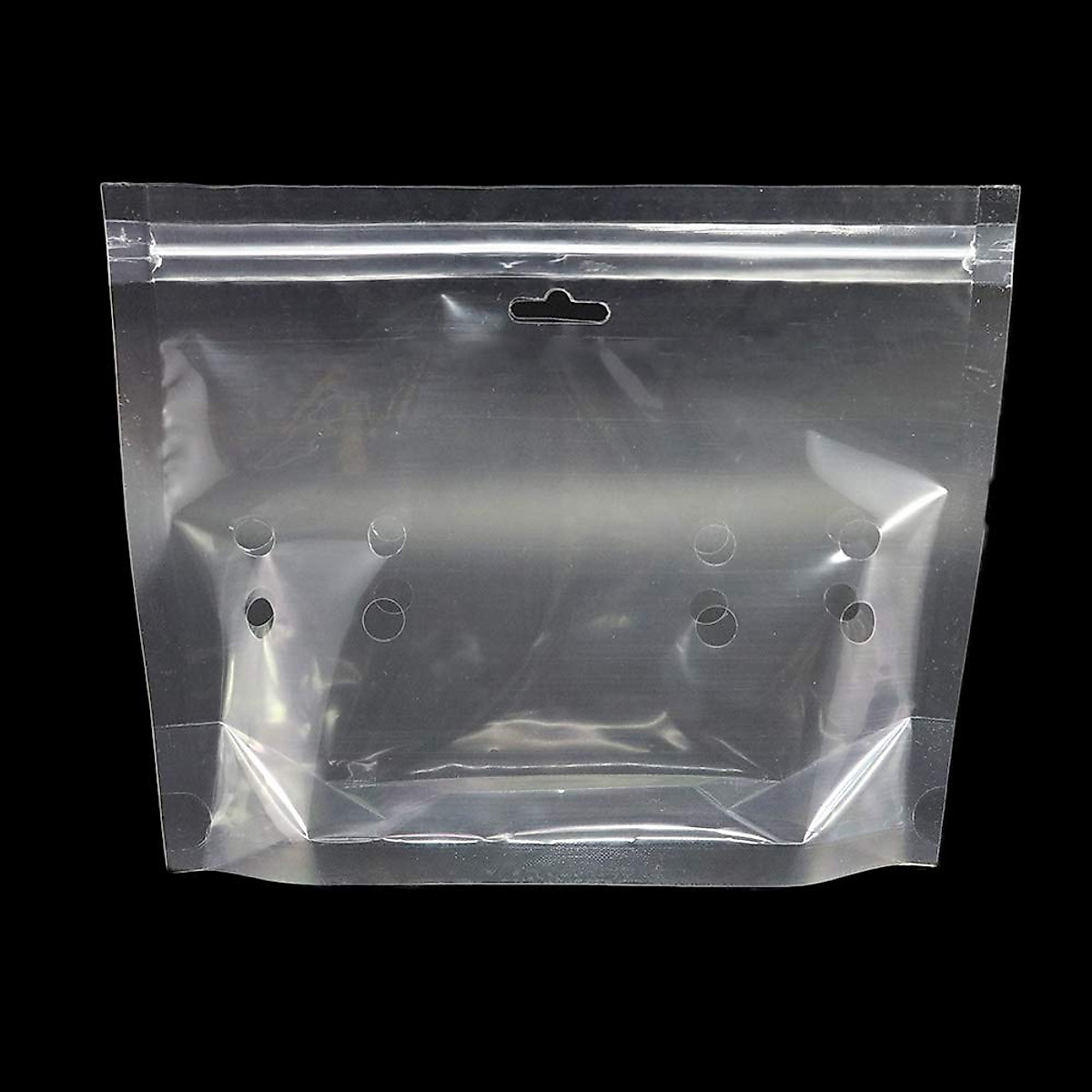 FDA Compliant Double-Sided Transparent Portable Food Storage Zip Top Bags Pouch with Butterfly Hang-Hole and Vent Hole (100, 35oz)