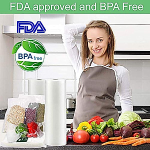 O2frepak Food Vacuum Sealer Bags Rolls with BPA Free,Heavy Duty Vacuum Sealer Storage Bags Rolls for Food,Cut to Size Roll,Great for Sous Vide