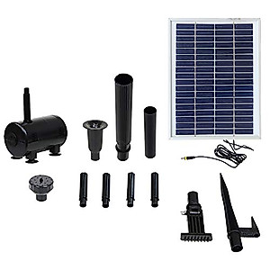 Sunnydaze Solar Water Pump and Panel Bird Bath Fountain Kit with 2 Spray Heads, 132 GPH, 56 Inch Lift - For Outdoor Garden, Pond, or Pool