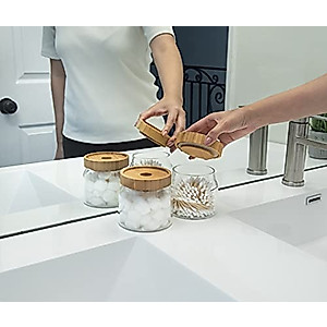 Evriholder Glass Container Cotton Swab Canister, White