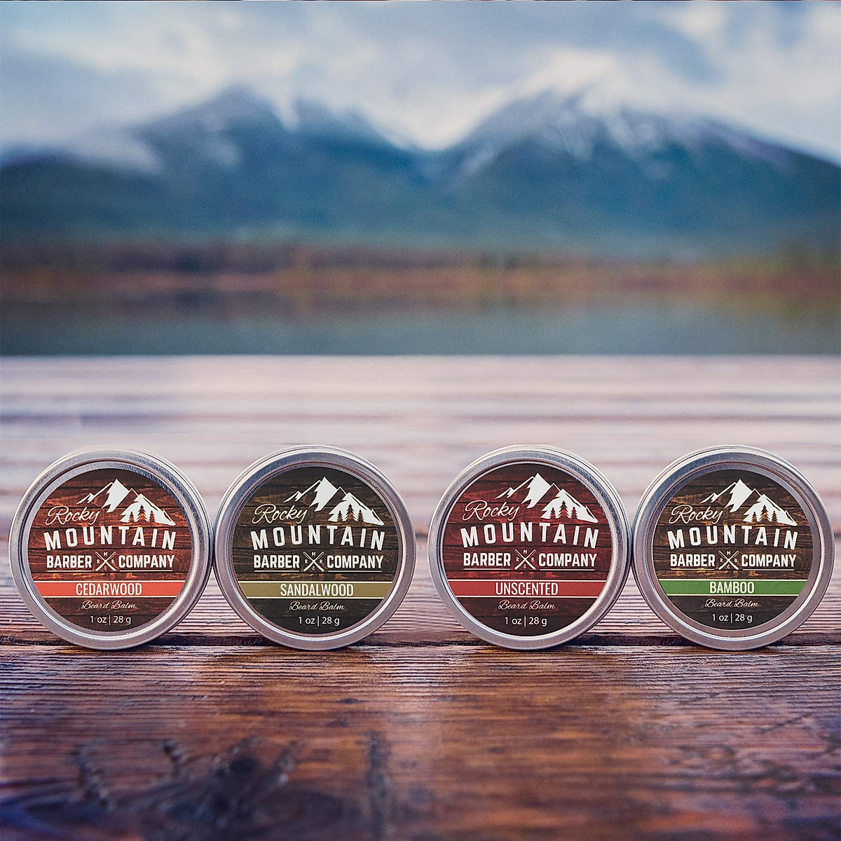 Beard Balm Variety Pack - 4 Natural Samples (1 oz each) with Argan Oil, Shea Butter, Coconut Oil & Jojoba Oil - Rich in Vitamins & Minerals