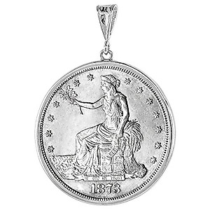 Sterling Silver Dollar Bezel 38 mm Coins Prong Back Round Edge Mexican Olympic One Dollar Coin NOT Included
