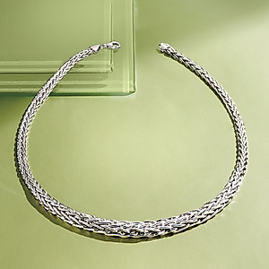 Ross-Simons Sterling Silver Graduated Wheat-Link Necklace. 18 inches