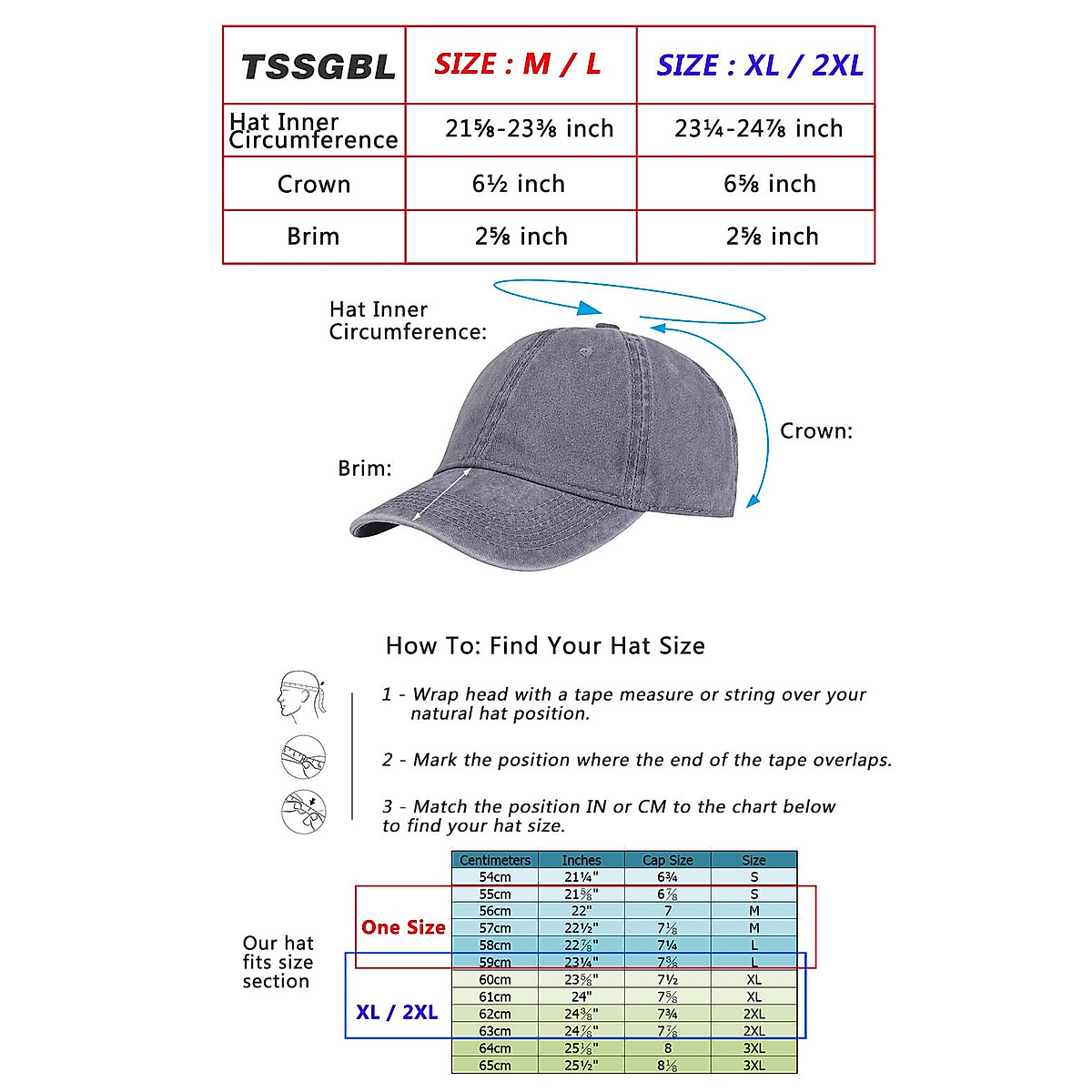 TSSGBL Vintage Cotton Washed Plain Baseball Caps Adjustable Distressed Dad Hat Men Women Unstructured Low Profile Blank Soft Summer Outdoor Ball Caps - Black