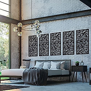 Barrette Outdoor Living 73030564 Sprig Decorative Screen Panel, Black