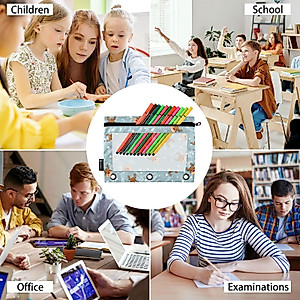 FRODOTGV Christmas Reindeer Snowflake Light Blue Pencil Pouches for 3 Rings Binder Zipper Binder Pockets Clear 3 Hole Binder 2 Pack Pencil Bag