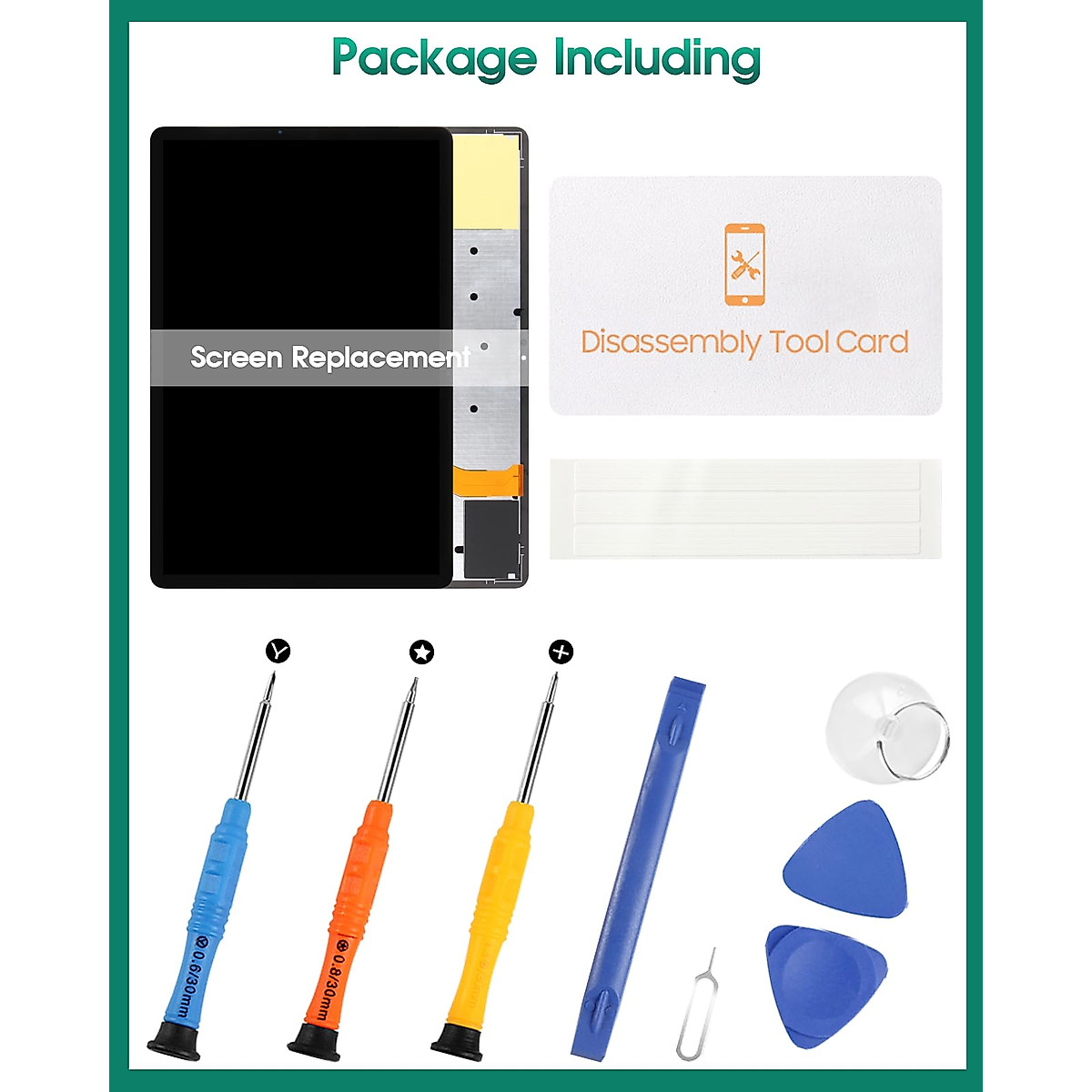 for Galaxy Tab S7+ Screen for Galaxy Tab S7 Plus LCD Replacement for Galaxy Tab S7 Plus Display for Tab S7 Plus Digitizer for SM-T970 Screen Touch Assembly Repair Tools