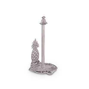 Arthur Court Pineapple Countertop Decorative Paper Towel Holder Aluminum Metal 14.5 inch Standing Tall