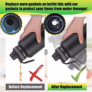 Vodolo Lid Gasket Replacement for Thermoflask 24oz/32oz/40oz/64oz,9 PCS Water Bottle 3 Sets Silicone Gaskets Each with Pick for Water Bottle Straw Lid, Chug Lid & Chug Spout