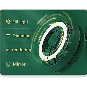 YXYH Cosmetic Organizer with Fan and 360° Rotating LED Mirror 3 Color Adjustable Standing Countertop Multifunctional Makeup Storage Box ( White)