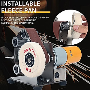 Baisiky Mini Belt Sander Bench Metal Grinder Knife Making Small Electric Sharpening Machine, 7 Adjustable Speed Polisher for Knife Making, DIY Wood Working, Apex Edge Polishing