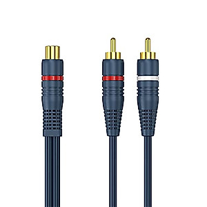 DteeDck RCA Splitter 1 Female to 2 Male 2 Pack, RCA Y Splitter RCA Audio Video Cable Splitter Adapter Dark Blue