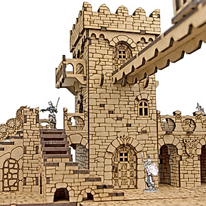 TowerRex 3D Modular Battle Map D&D Terrain Prison Buildings - DND Accessories, Set for Dungeons & Dragons, Pathfinder, Warhammer, Tabletop Battle mat Grid, Wargaming Terrain for 32mm 28mm Miniatures