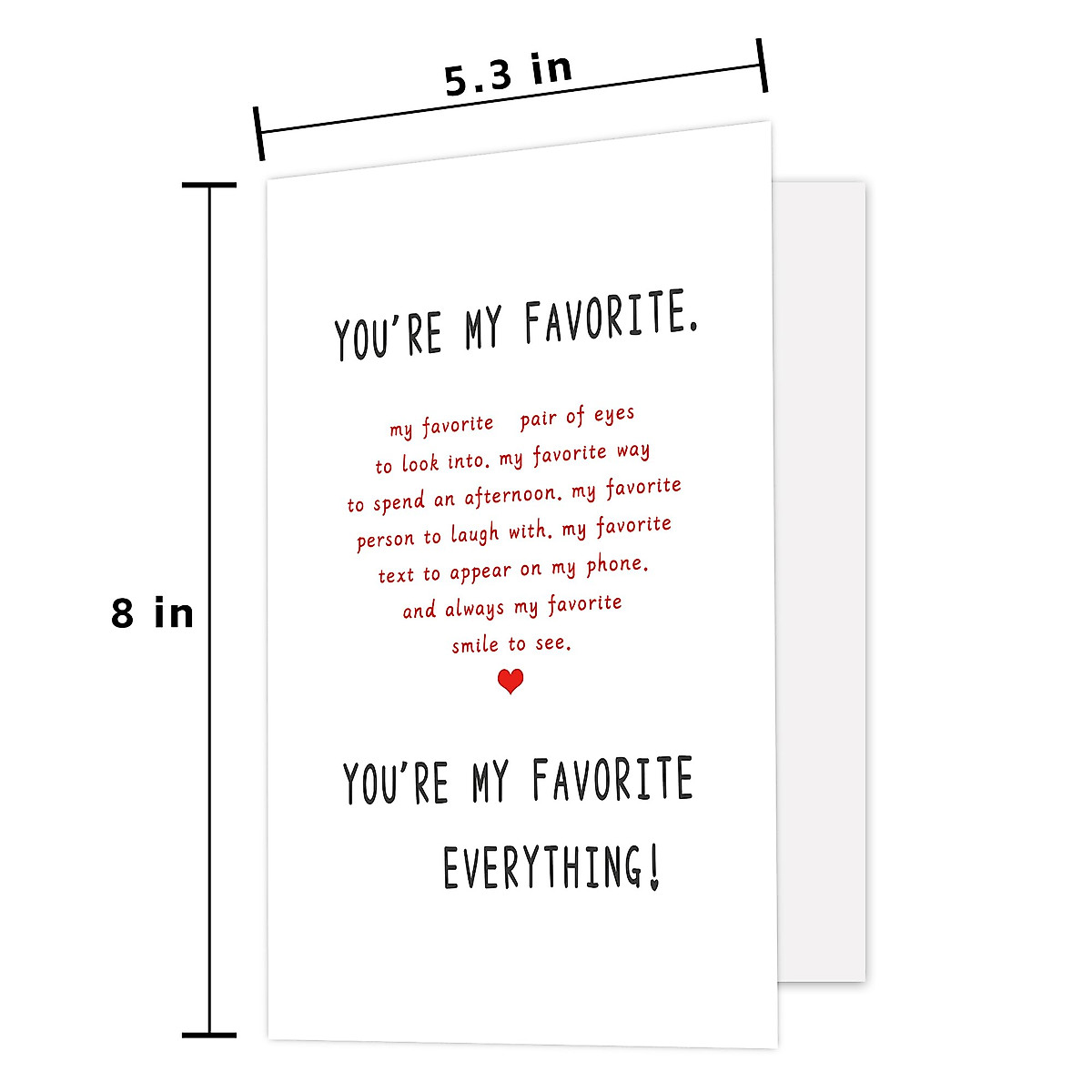 Zoytonky Funny Birthday Card for Women Men, Birthday Card for Husband Boyfriend, Romantic Anniversary Card for Him Her, Love Card for Wife Girlfriend, You Are My Favorite Everything