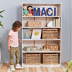 ECR4Kids Classic Bookcase, 60in, Adjustable Shelves, White Wash