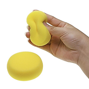 Penta Angel Round Sponges 6pcs 3inch Yellow Painting Sponges Synthetic Artist Sponges Watercolors Sponges for Art & Craft Pottery Clay Cleaning Ceramics Wall (Round Painting Sponges)