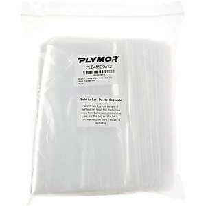 Plymor 9" x 12" (Pack of 100), 4 Mil Heavy Duty Zipper Reclosable Plastic Bags
