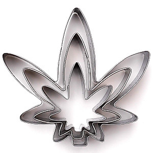 Sweet Cookie Crumbs Cookie Cutter - 3 Piece Set - Stainless Steel (Hemp Leaf)