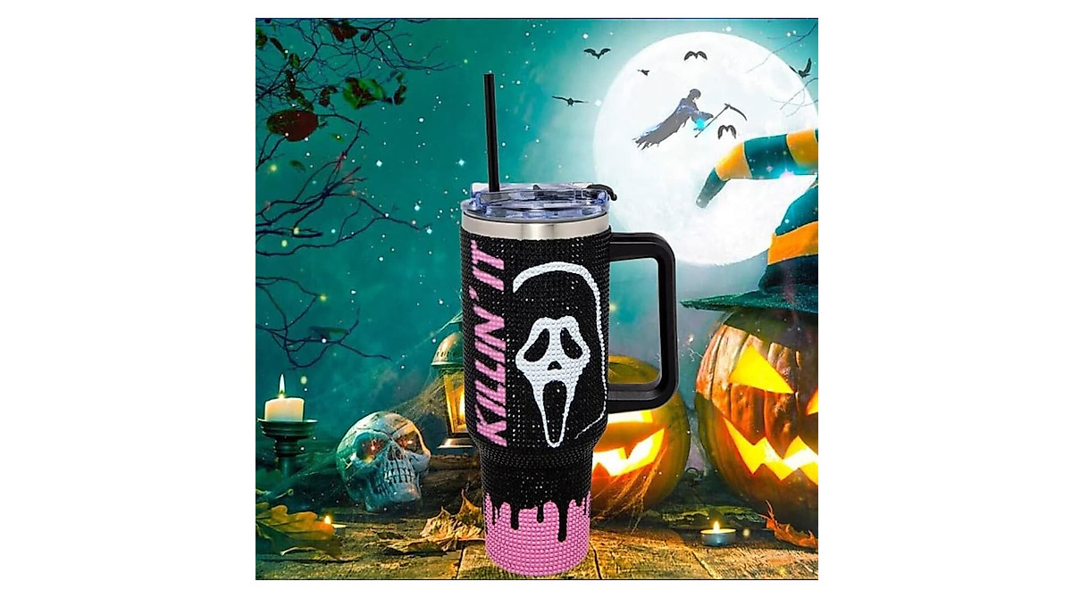 40oz Halloween Ghost Scream Tumbler - Insulated Travel Cup