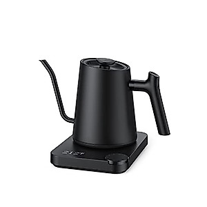 Gooseneck Electric Pour-Over Kettle, Temperature Variable Kettle for Coffee Tea Brewing, 0.9L Stainless Steel Kettle, Temperature Holding, Built-in Stopwatch