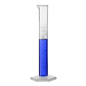 uxcell Plastic Graduated Cylinder, 10ml Measuring Cylinder, Science Test Tube Beakers, Single Metric Scale, Clear Hex Base Flask for Lab Home 3pcs