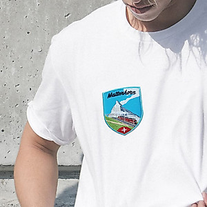 A-ONE Zermatt Switzerland 3D Locker Magnet for Fridge 1PC+Majestic Matterhorn Decorative Embroidered Patch 1PC, Vintage Fridge Magnet,Combat Patch for Accessory Present Gift Collection C185+193