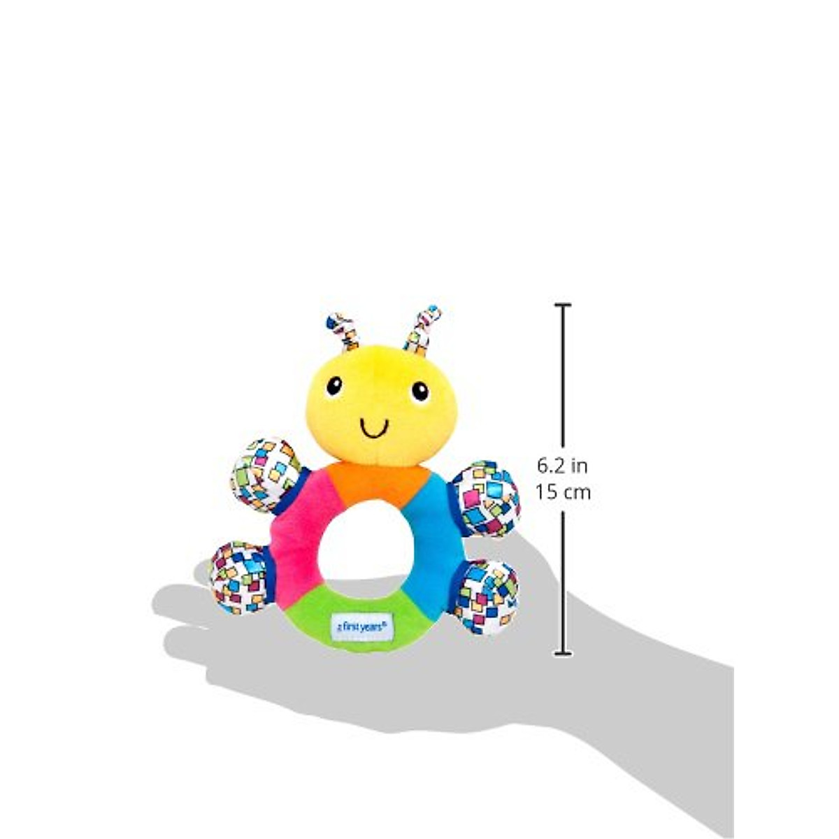 The First Years First Baby Rattle - Sensory Toys with Soft Textures and Crinkle Sounds - Infant Toys Ages 3 Months and Up