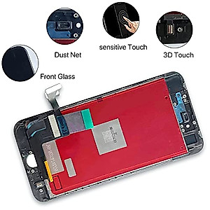 QTlier for iPhone 8 Screen Replacement, LCD Display Touch Screen Digitizer Assembly with Repair Tools+Adhesive Strips+Screen Protector for A1863, A1905, A1906 (Black, 4.7 Inch)