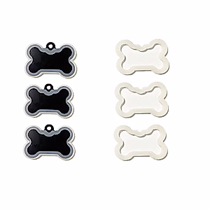 Bone Shape Silicone Dog tag Silencer Quiet Noisy pet tag Sleeve Big Size Pet ID Tags Protector Lightweight Clear Pet Tag Silencer
