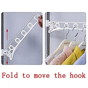 BAOYOUNI Telescopic Laundry Tension Pole Corner Clothes Hanging Drying Rack Floor to Ceiling Jacket Coat Hanger Garment Storage Organizer Stand Space Saving with Adjustable Arms - Ivory