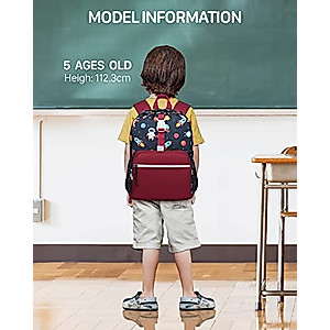 Bagseri Preschool Backpack, Kids Backpacks for Boys, Toddler School Backpack with Chest Strap BPA Free, 15 Inch (Astronaut, Dark Blue)