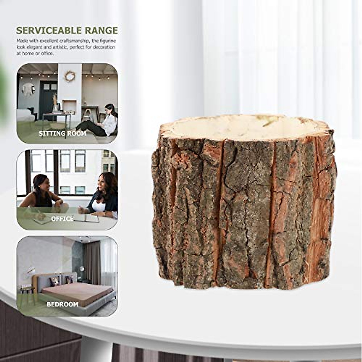 Angoily Tree Stump Flower Pot Succulent Planter Pots Decorative Tree Stump Shape Flower Pot Bonsai Pots for Indoor Outdoor Home Garden Decor