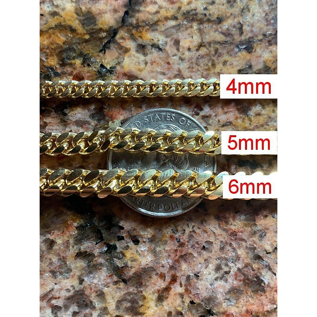 HarlemBling Miami Cuban Link Chain Or Bracelet - 14k Gold Plated Real Solid 925 Silver Necklace - Box Lock Cuban Link 4-10.5mm - Italy (26, 5mm Wide)