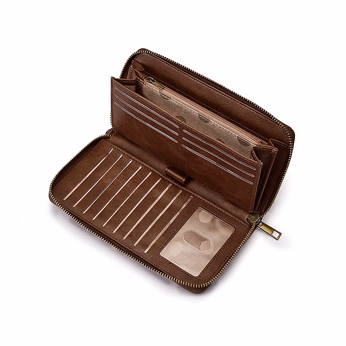 S-ZONE Wristlet Wallet for Women RFID Blocking Credit Card Holder Faux Leather Phone Wallet Purse Clutch