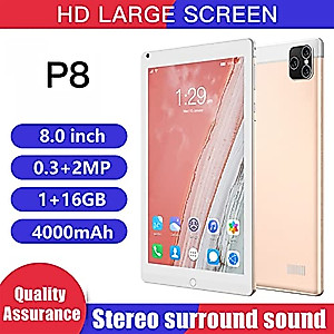 pstuiky 8-inch Android 5.1 System Tablet Laptop,HD IPS Display Screen Tablet WiFi Bluetooth Android Voice Call Game Tablet,1GB RAM+16GB ROM,4000mAh Battery (Gold)
