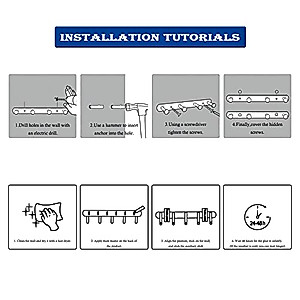 Potaosey 2 Pack Black Wall Coat Rack, Wall Mounted Coat Rack with 3 Hook,Modern Style Coat Rack Wall Mounted,Metal Coat Hooks Rail for Coat Hat Key Bathroom Bedroom Hotel Entryway (5 Hook-Black)