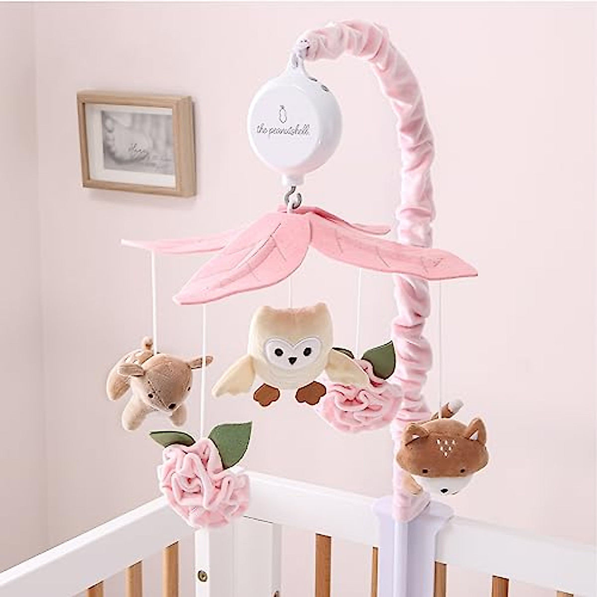 The Peanutshell Woodland Musical Crib Mobile for Girls