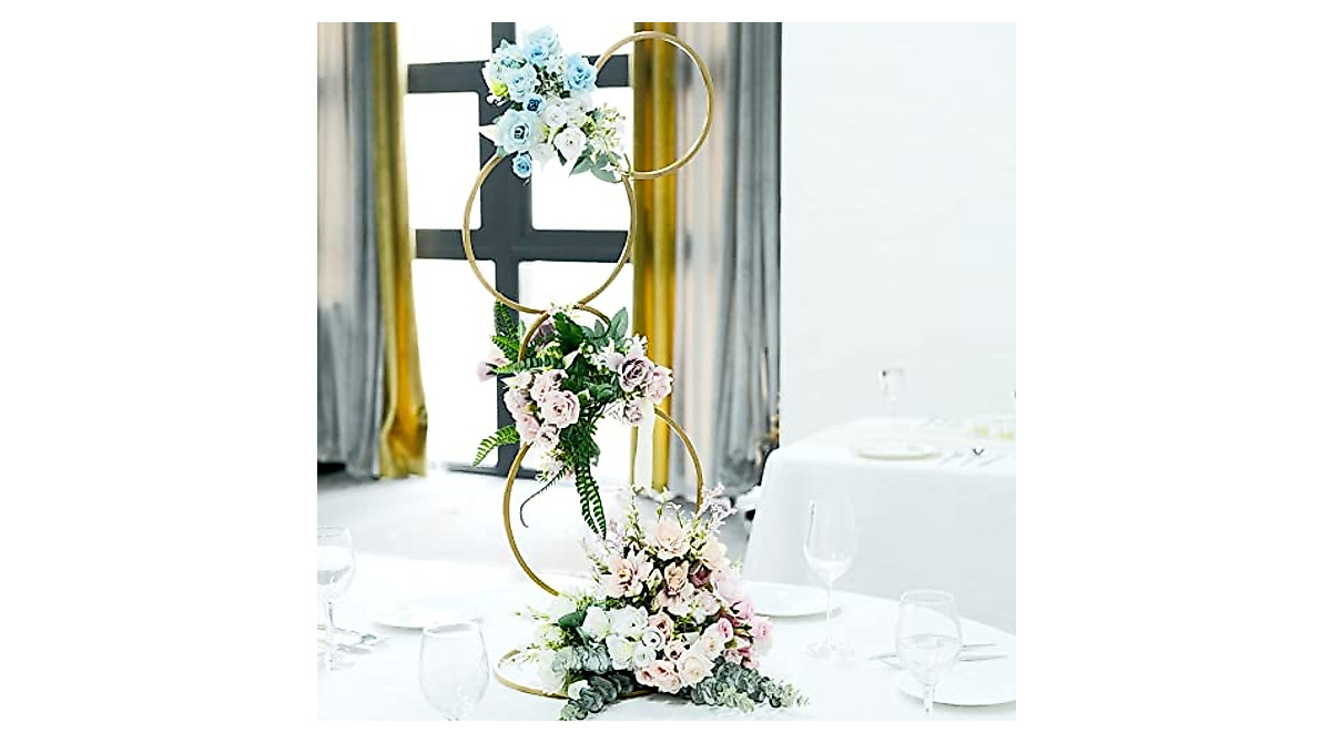 Efavormart 3ft Gold Hoop Stand: Wedding Arch & Centerpiece