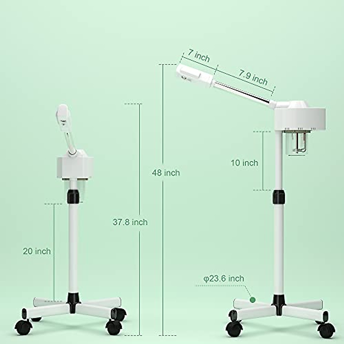 Professional Facial Steamer, Loxey Face Steamer with Adjustable Nozzle and Stronger Nano Ionic Hot Mist for Facial Deep Cleaning for Professional Beauty Salon or Home Use.(White)