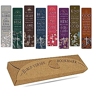 ANZON MORIES 48 Pieces Christian Scripture Bookmarks with Bible Verse Quotes & Storage Box, Inspirational Book Mark Religious Marker Christian Art Gift Bookmark for Reading Lover, Men, Women, Kids