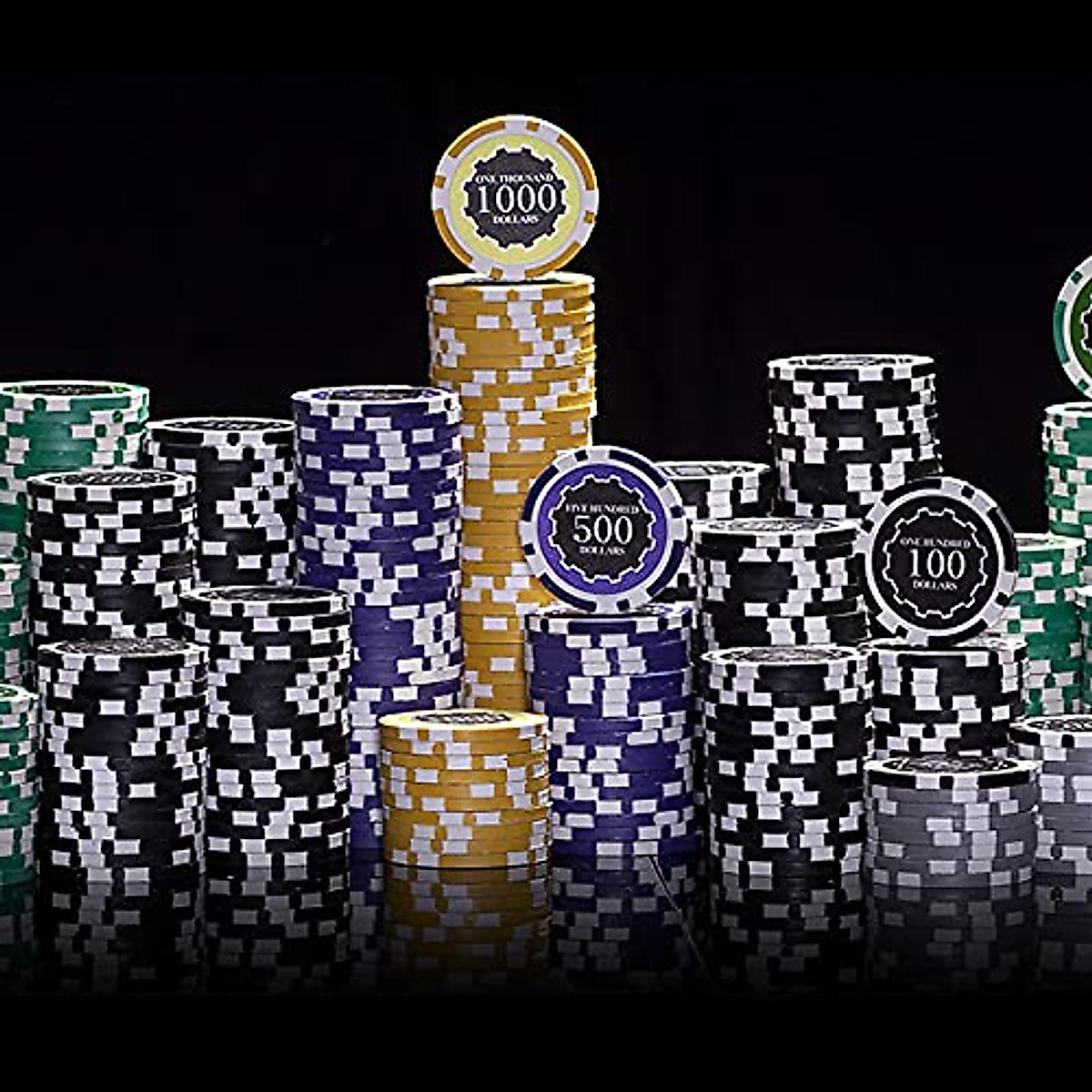 Brybelly 500-Count Eclipse Poker Chip Set & Padded Aluminum Case – Heavyweight 14g Clay Composite Chips with Case & Playing Cards + Dealer Button - Poker, Texas Hold 'em, Casino Game Night