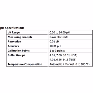 pH Meter, 0.01 pH Accuracy, 0-14.00 pH Measuring Range, 1 to 3 Points Calibration for Precise pH Measurement, Portable