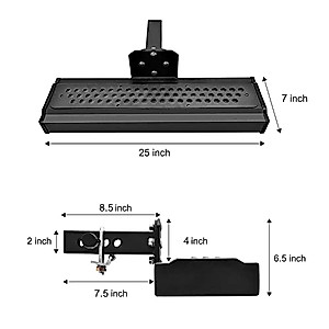 Heavy Duty Trailer Tow Hitch Steps (Large), 2'' Hitch Mounted Step and Bumper Protection fit for SUV/Pickup Truck/Van, Double-Sided Use Non-Slip Pattern with Pin Lock & U-Bolts Stabilize