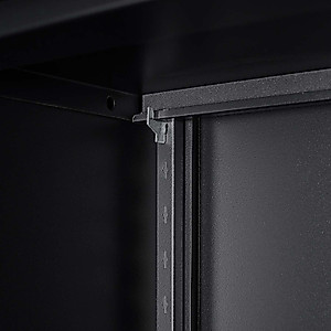 GEDELITE Metal Storage Cabinet with Lock and Doors,Steel Garage Wall Storage Cabinet,Garage Upper Cabinet,Wall Mounted Metal Cabinet for Garage, Black