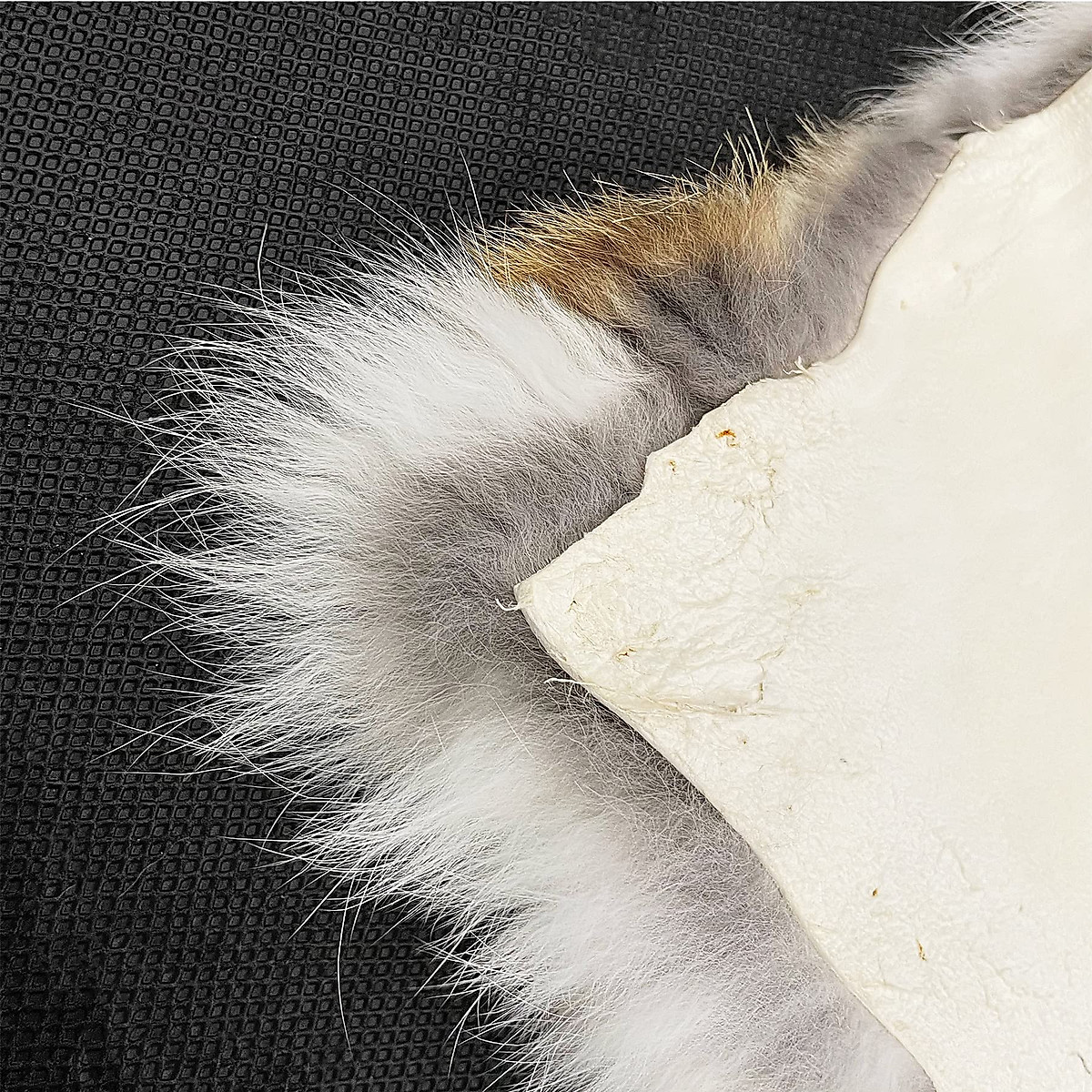 Forssils Natural Rabbit Fur Pelt(10" by 15") Rabbit Hide Sewing Quality Hide Leather -Soft Professionally Tanned (Golden,1Pcs)