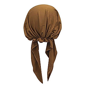 Sweat Wicking Skull Cap Beanie Helmet Liner Quick Dry Bandana Head Wrap Bicycle Head Pirate Scarf (Khaki)