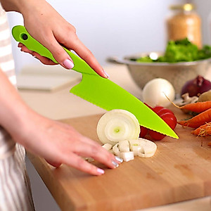 Sonku 10 Packs Kitchen Knife Set, Cooking Knives with Cutting Boards for Kids and Adults -Multi Colors